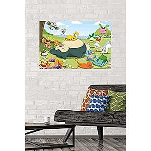 Trends International Pokémon - Group Picnic Wall Poster, 22.375" x 34", Unframed Version