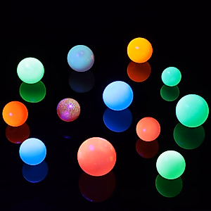 12 Pieces Glow in The Dark Ceiling Sticky Balls That Stick to The Ceiling Ball Luminous Balls Glowing Sticky Wall Ball Stress Relief Relax Toy for Teen Kid Adult (Mixed Colors,2.5 Inch)