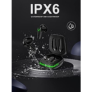 ZBC Wireless Earbuds, Bluetooth Headphones Environmental Noise Cancellation Ear Buds 4-Mic Clear Calls 30H Playtime Deep Bass IPX6 Waterproof Sports Earphones & in-Ear Headsets for iPhone Android