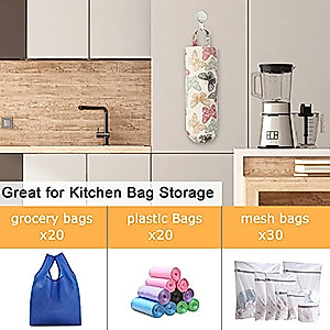 XCX Grocery Bags Holder and Dispenser for Plastic Bags, Holder for Plastic Grocery Bags, Canvas, 2 Pack, Butterfly