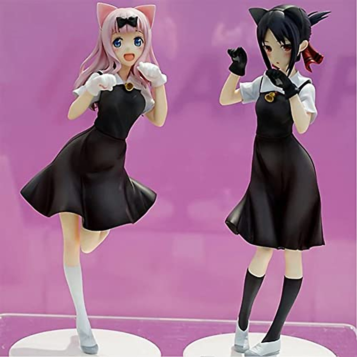 LUNK 2 Piece Shinomiya Kaguya & Fujiwara Chika Characters Model PVC Statue Ornament Gift