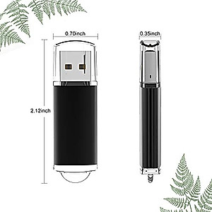 Alihelan 5pcs 16GB Flash Drives USB 2.0 Thumb Drive Bulk Memory Stick Jump Drive Pen Drive Zip Drive for Data Storage (5 Pack, Black/Blue/Green/Pink/Orange, 16 GB)