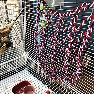 MiOYOOW Pet Climbing Rope Net, Rat Bird Climbing Rope Net Hamster Activity Toy with 4 Metal Hooks for Hamster Mouse Ferret Gerbil Chinchilla Play