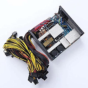 1800W Mining Power Supply Support 8 GPUs GPU Mining Rig, for ETH Bitcoin Ethereum Miner with Auto-Thermally Controlled Fan Supply,Designed for US Voltage 110V