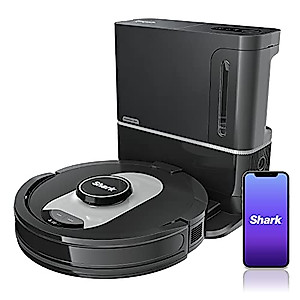 Shark RV2502AE AI Ultra Robot Vacuum with XL HEPA Self-Empty Base, Bagless, 60-Day Capacity, LIDAR Navigation, Smart Home Mapping, UltraClean, Perfect for Pet Hair, Compatible with Alexa, Black