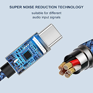 QimKero USB C to 3.5mm Audio Aux Jack Cable (4.3ft, 2-Pack) - USB C to 3.5mm Headphone Car Stereo Cord, Compatible with Samsung Galaxy S23 S22 S21 S20+ Note 20, Google Pixel 3 4 5 XL, iPad