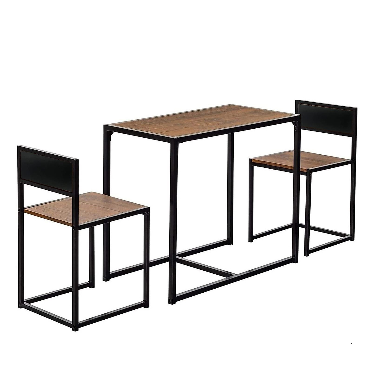 3-Piece Table and Chair Set - Compact Dining Bar Table Set Small Space for Kitchen Living Room Dinette Coffee Dining Breakfast Table Industrial Design