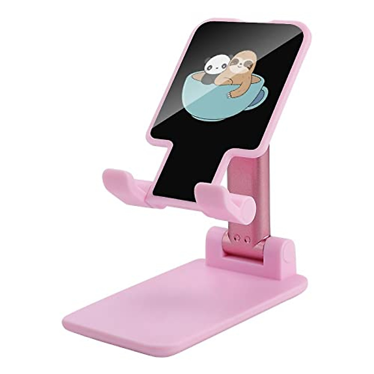 Panda and Sloth Cell Phone Stand Foldable Adjustable Cellphone Holder Desktop Dock Compatible with iPhone Switch Tablets (4-13")