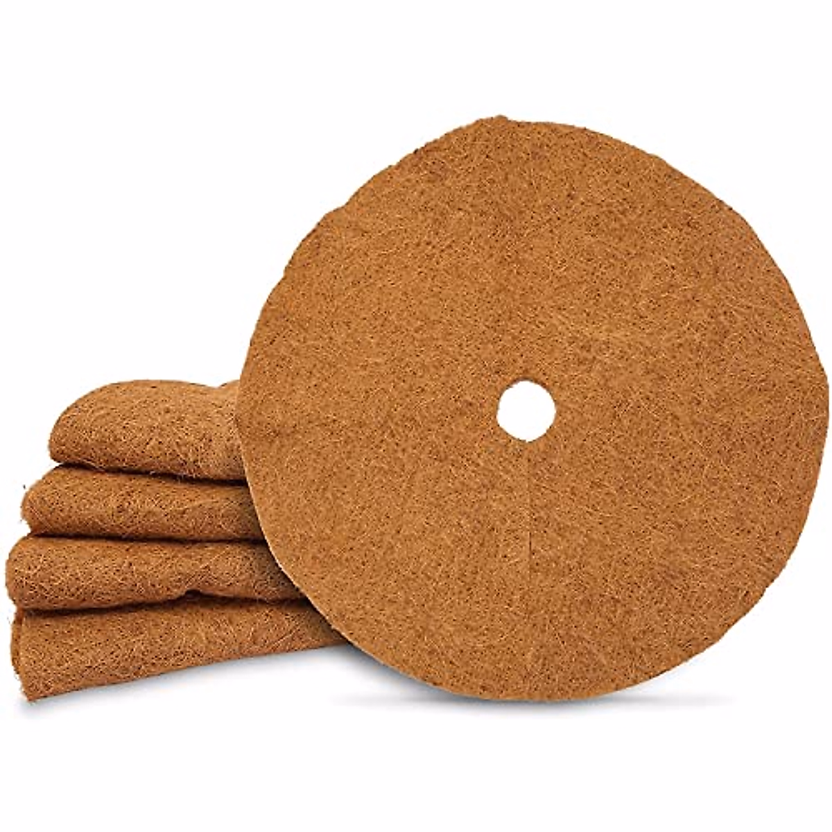 Coco Coir Mulch Disks for Plants (24 in, 4 Pack)