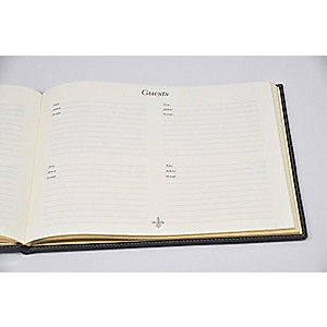 Fiorentina Soft Cover Italian Leather Guest Book with Guests Embossed on Cover - Tan