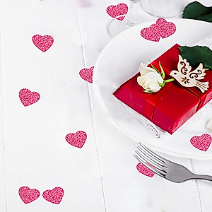 Heart Confetti Glittery Rose Gold Love | Valentine's Day Wedding Anniversary Engagement Bachelorette Party Festival Decoration Supplies | Eco-Friendly PVC | 45g 1.6OZ 450Pcs