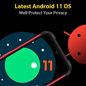 Ulefone Armor 8 Rugged Cell Phones Unlocked, Waterproof Phone 4GB RAM 64GB ROM 256GB Expansion, 16MP+5MP+2MP Camera, Android 11 Octa-core, 6.1 inch Display, NFC, OTG, GPS, 5G WiFi, Global Version, Red