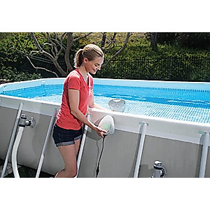 Intex Underwater LED Magnetic Above Ground Wall Pool Light with Magnetic Transmitter and 4 Different Color Options, Multicolor/White