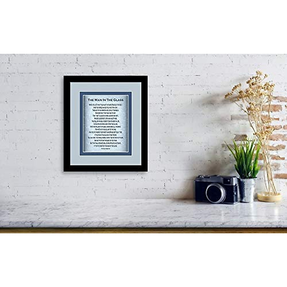 The Man in the Glass Poem by Peter Dale Wimbrow Sr Inspirational Home Decor Office Dad Grad Gift 8x10 Print (Blue)
