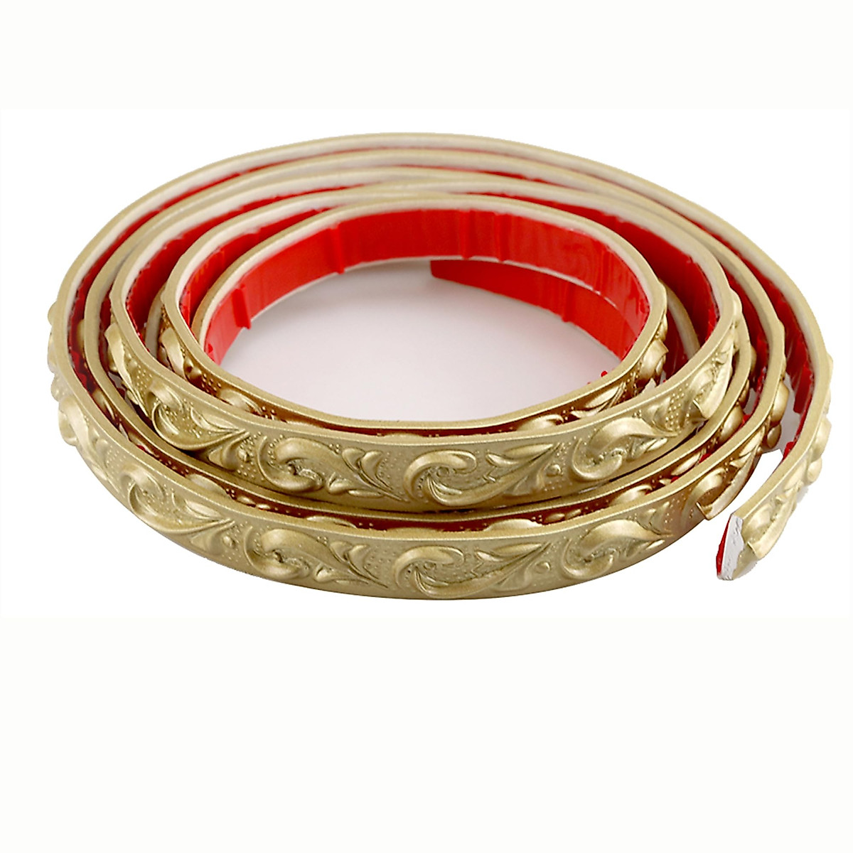 Leenevs Flexible Molding Trim Wall Trim, 16.4 Feet Self Adhesive Peel and Stick Molding Ceiling Molding, Cabinet Border, Mirror Frame Trim Wall Trim for Home Decor Wall Molding & Trim (Champagne Gold)