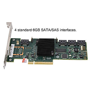 fosa SSD Array Card 4-Port RAID Storage Controller Card 6GB SATA/SAS Array Card for LSI IR/IT Mode, for Windows 10/8/7 with Driver(LSI IR)