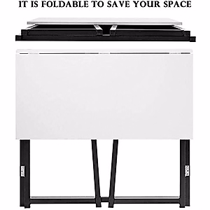 LUARANE Foldable Computer Desk, No Assembly Folding Desk, Study Laptop Writing Desk, Compact Reading Table for Small Space Bedroom Home Office (White)