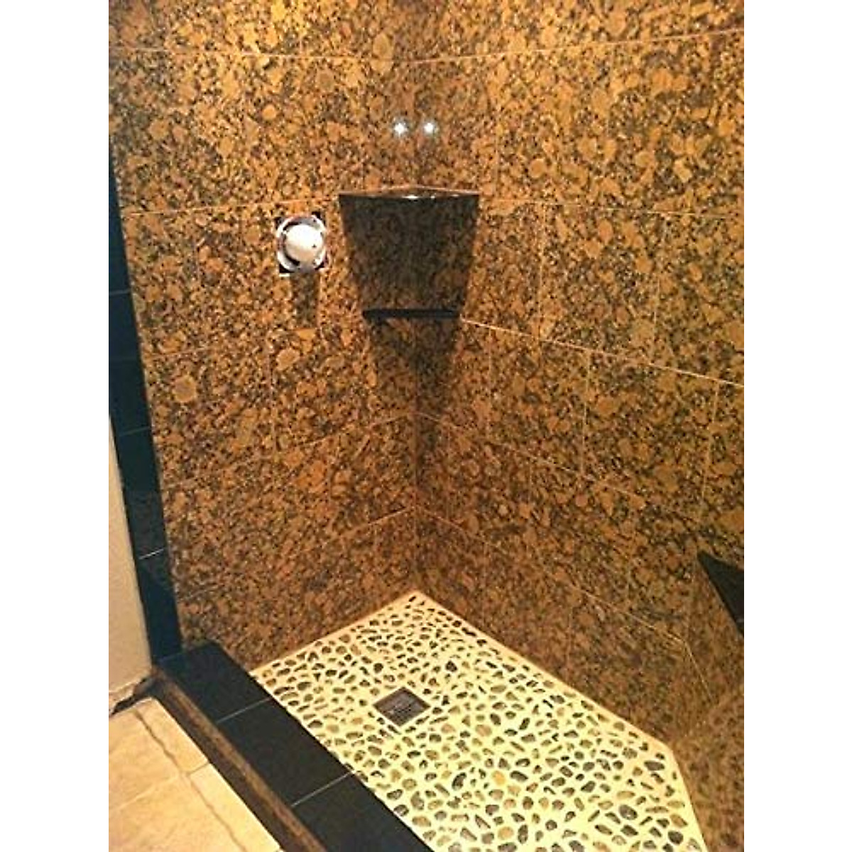 Premium Quality Absolute Black Granite Corner Shelf (Shower Caddy) Both Side Polished 9 Inch Maintenance Free, Stain Resistant (2 - Pack)