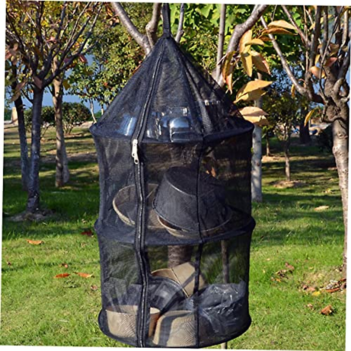 HOMSFOU Outdoor Storage Net 3 Layer Drying Net Laundry Drying Rack Collapsible Dry Net Drying Rack for Clothes Outdoor Accessories Mesh Bras Household Drying Rack Foldable Dryer Rack