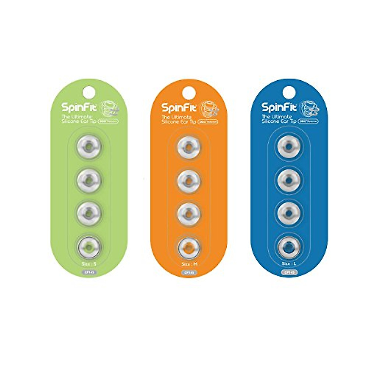 SpinFit CP145 for IEM - M - Patented Silicone Eartips for Replacement, Secure Fit and Supreme Comfort (2 Pairs) (for Nozzle Diameter from 5-6mm)