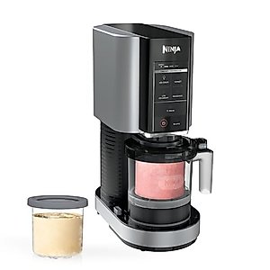Ninja CREAMi Ice Cream Maker 5 One-Touch Programs with Two 16oz. Pints with Storage Lids NC300