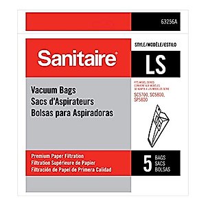 Sanitaire - EUK63256A10 LS Premium Paper Bag (Pack of 5), Fits Models SC5713, SC5815, SP5816 Series Upright Vacuums, 63256A