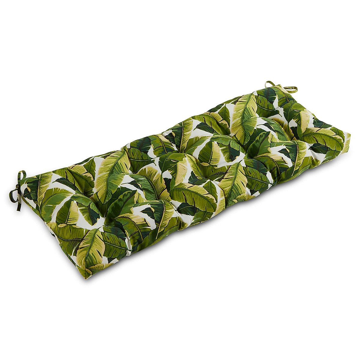 Greendale Home Fashions Outdoor 51x18-inch Bench Cushion, Set of 1, Tropical White