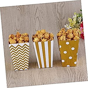 Cabilock 30pcs Popcorn Boxes Popcorn Box Cardboard Popcorn Box Paper Chicken Box Paper Candy Container Snack Container Candy Containers Popcorn Containers Vertical Stripe Boxes Party Supply