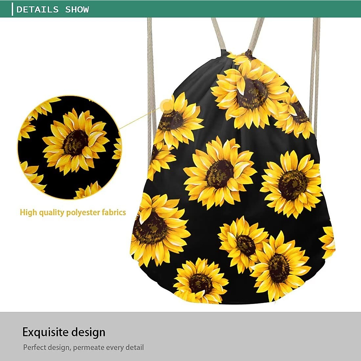 FANCOSAN Drawstring Sports Backpack Gym Sack Swimming Sackpack Football Rugby Pattern Dance Pouch for Kids Boys Girls