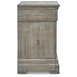 Signature Design by Ashley Moreshire Casual 1 Drawer and 1 Storage Cabinet Night Stand, Gray