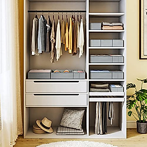 DIMJ Drawer Organizer Clothes, 12 Pack Underwear Organizer, Foldable Closet Organizers, Sock Organizer Bra Organizer, Fabric Dresser Organizer for Clothes, Bra, Socks, Tie (Grey)