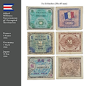 WWII German Third Reich Collection - 100 Reichsmark Note + 10 Reichspfennig Coin + 2 Stamps from Bohemia. Certificate of Authenticity Included