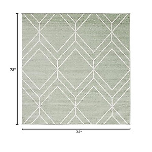SAFAVIEH Adirondack Collection 6' Square Sage/Ivory ADR241Y Modern Geometric Non-Shedding Living Room Dining Bedroom Area Rug
