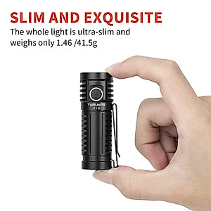 ThruNite T1S Magnetic Tailcap Mini Flashlights, USB C Rechargeable Flashlight with SST40 LED, 1212 Lumen, 184 Meters Long Throw EDC Flashlight - Black CW