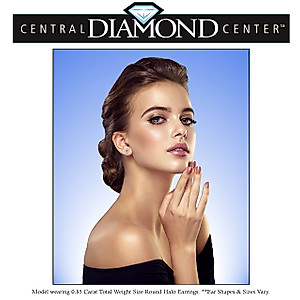 Central Diamond Center Round Halo Stud Earrings Sterling Silver w/Pure Brilliance Zirconia - 6.50mm Center, 2.50cttw - Platinum