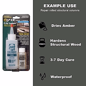 PC Products PC-Rot Terminator Epoxy Wood Hardener, Two-Part 24oz in Two Bottles, Amber 240618