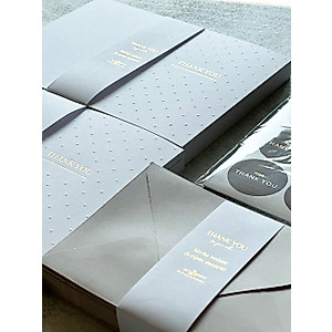 RUN2PRINT Elegant White Thank You Cards With Envelopes & Gold Foil Sticker Bulk - Suitable for Wedding, Baby Shower, Business, Graduation, Bridal Shower, Funeral All Occasion Cards (White Pack of 36)