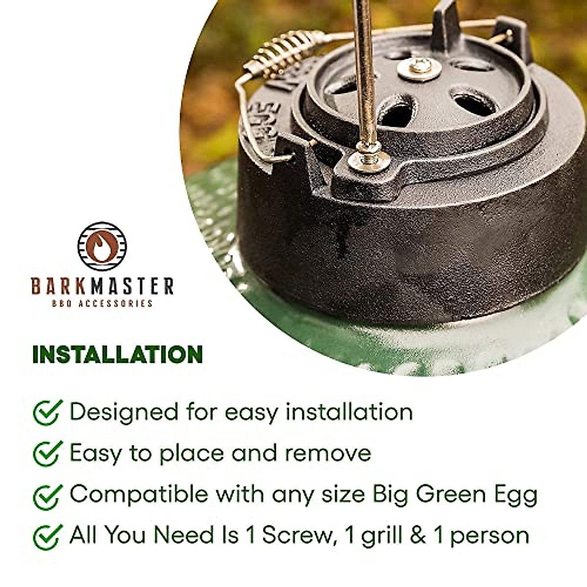 Big Green Egg Compatible Rain Cap & Adapter - Fits to Medium, Large, XL & 2XL Big Green Egg - Works With Older Pinwheel Chimney Tops and BGE's New Slide Top - CHIMNEY TOP NOT INCLUDED