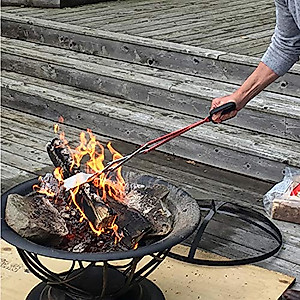 BBQCroc 3 in 1 Barbecue Tool 26-inch - Extra Light and Extra Long Tongs, Spatula and Grill Scraper (Red) – Longest BBQ Tool Ever!