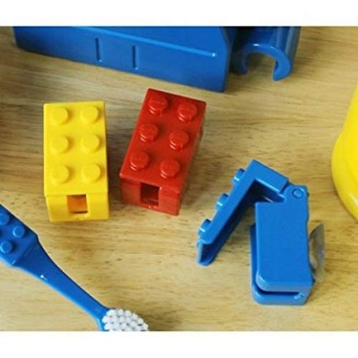 3pcs Brick Design Toothbrush Case Cover Holder Set for Office, Travel, Home for Kids Children (3Pcs-BlockHolders)