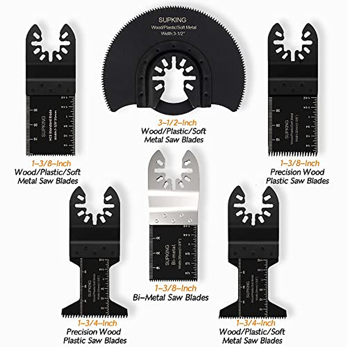 SupKing 24Pcs Metal Wood Oscillating Saw Blades Multi Tool Universal Quick Release Blades Compatible with Dewalt Milwaukee Porter Cable RIDGID Ryobi Makita Rockwell Chicago Black&Decker Craftsman
