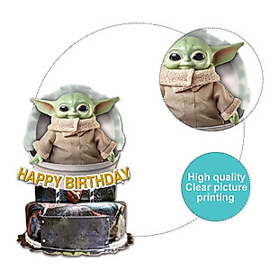 Star Wars Cake Toppers,Baby Child Cake Toppers,25pcs Cupcake Toppers,Baby Child Birthday Party Supplies Cake Decorations For Baby Shower Party Supplies,Space Theme Party Decoration,Mandalorian Theme