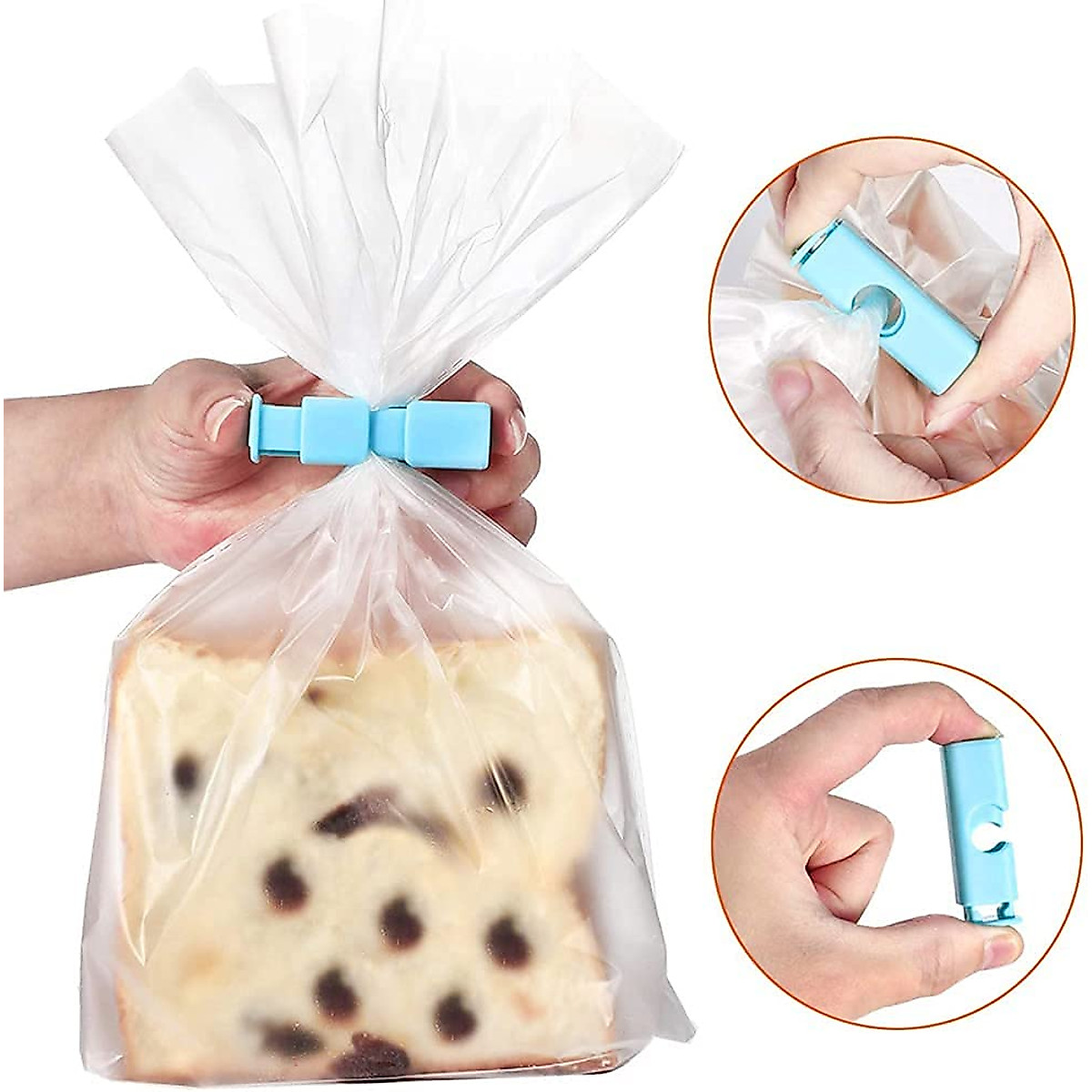 4 Pieces Food Sealing Clips Set, Bread Bag Clips Locking Type Bag Clip Plastic Food Clips Bag Sealing Clips for Snacks Kitchen Clips Freezer Bag Clips Useful and Fashion