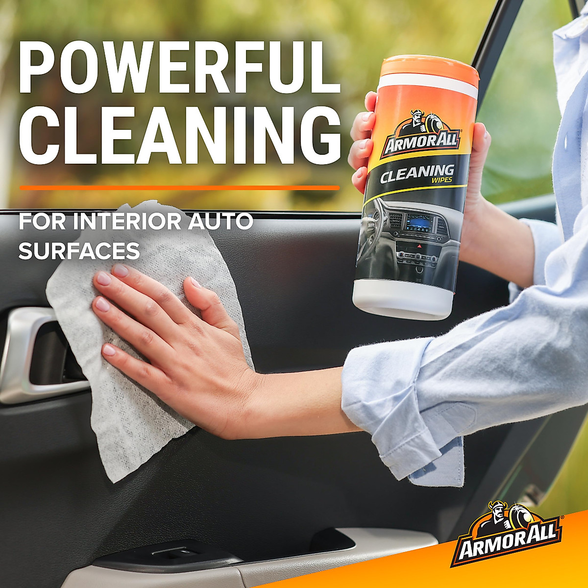 Armor All Car Cleaning Wipes , Wipes for Car Interior and Car Exterior, 50 Wipes Each