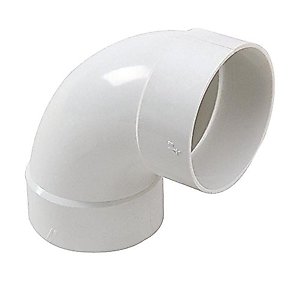 NDS, White, 1 Count (Pack of 1) 41P0 PVC Long Turn 90-Degree Elbow, Hub Connection, 4-Inch