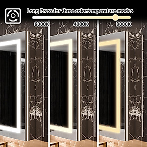 54×36 Inch Smart LED Medicine Cabinet with Mirror, Stepless Dimming & Anti-Fog, 10x Magnifier, Built-in High-Power Outlet, Night Light, Multifunctional Bathroom Storage