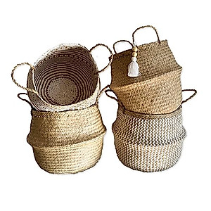 Premium Set of 4 X-Large Seagrass Baskets-Stylish and Sustainable Storage Solution for Home Decor-Handwoven, Durable & Eco-friendly-Ideal for Organizing Toys, Blankets, and more.