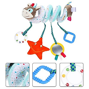 ibasenice Baby Stroller 6 pcs Doll Bed Childhood Boys Plaything Educational Early Plush Crib Worm Pendant Animal Kids Bell Girls Car Theme Bar Funny Around Adorable Mobile Rattle Ster Baby Toys