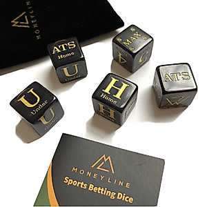 MoneyLine Sports Betting Dice - Sports Betting Gift - Dice to Help You Bet on Sports - Five 19mm Dice for Sports Wagering