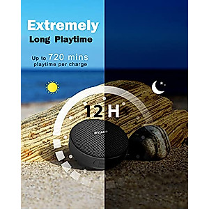 Inwa Bluetooth Bicycle Speakers with TF Card Mode, Waterproof Wireless Portable Traveling Bike Speaker, Built in Mic for Bicycle Riding, Showering, Hiking, Pool, Beach, Golfing(Black)